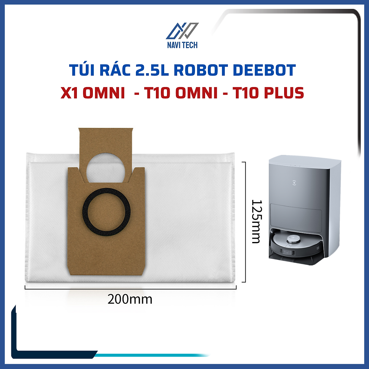 Phụ kiện túi chứa rác dành cho thùng rác tự động Robot hút bụi Deebot ...