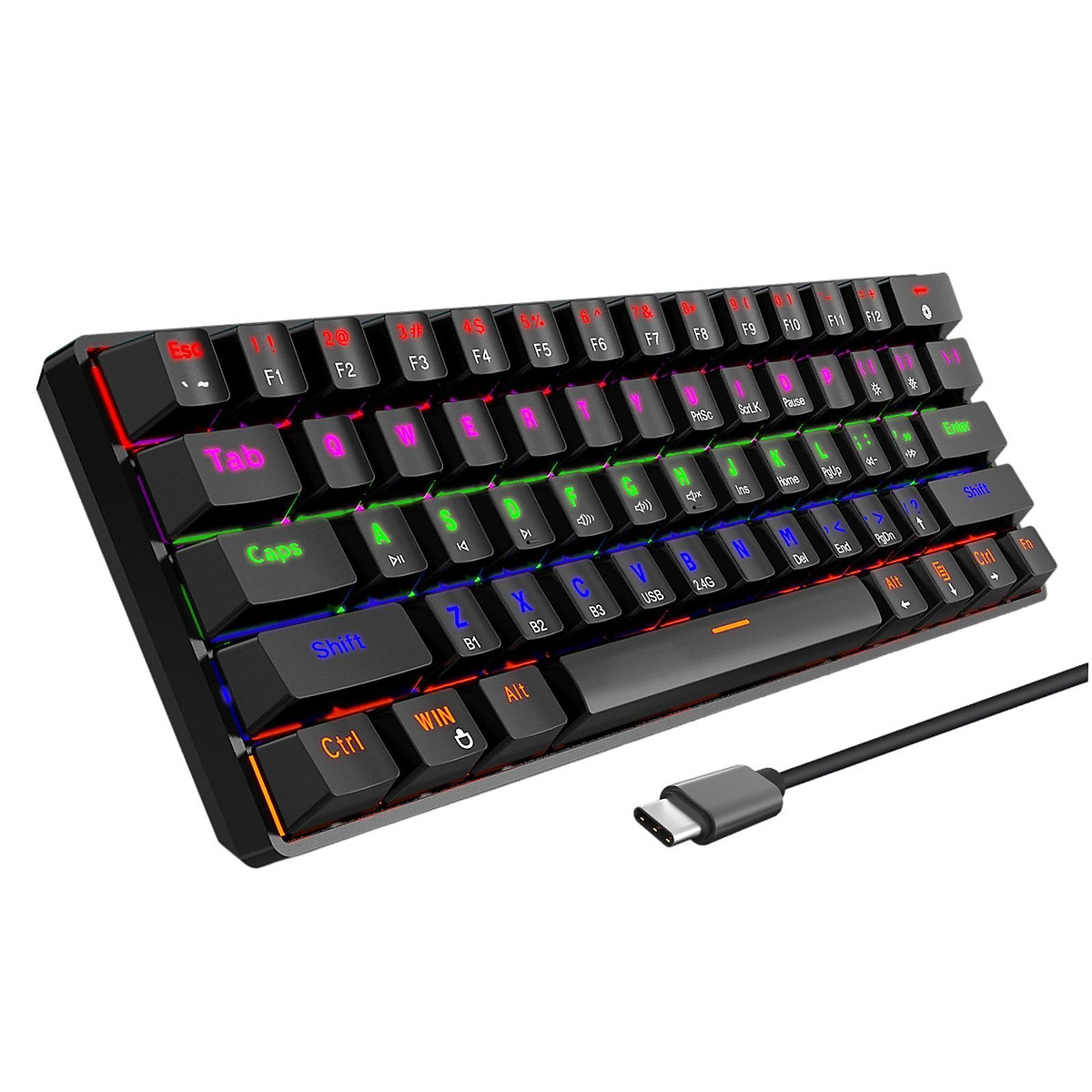 Mua Bluetooth Mechanical Gaming Keyboard 61-Key USB-C Wired for PC ...