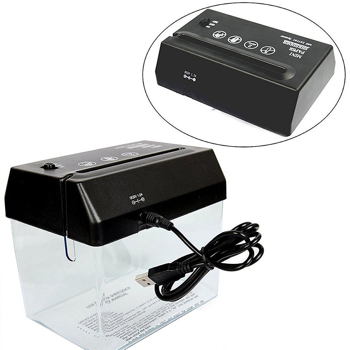 Mini USB Charging Battery Powered Electric Paper Shredder Office ...