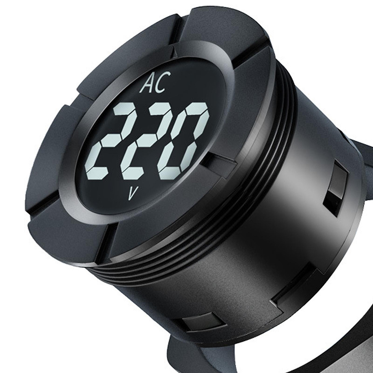 Round AC Digital Voltmeter 500V Big White Fonts Industry RV Volts Meter