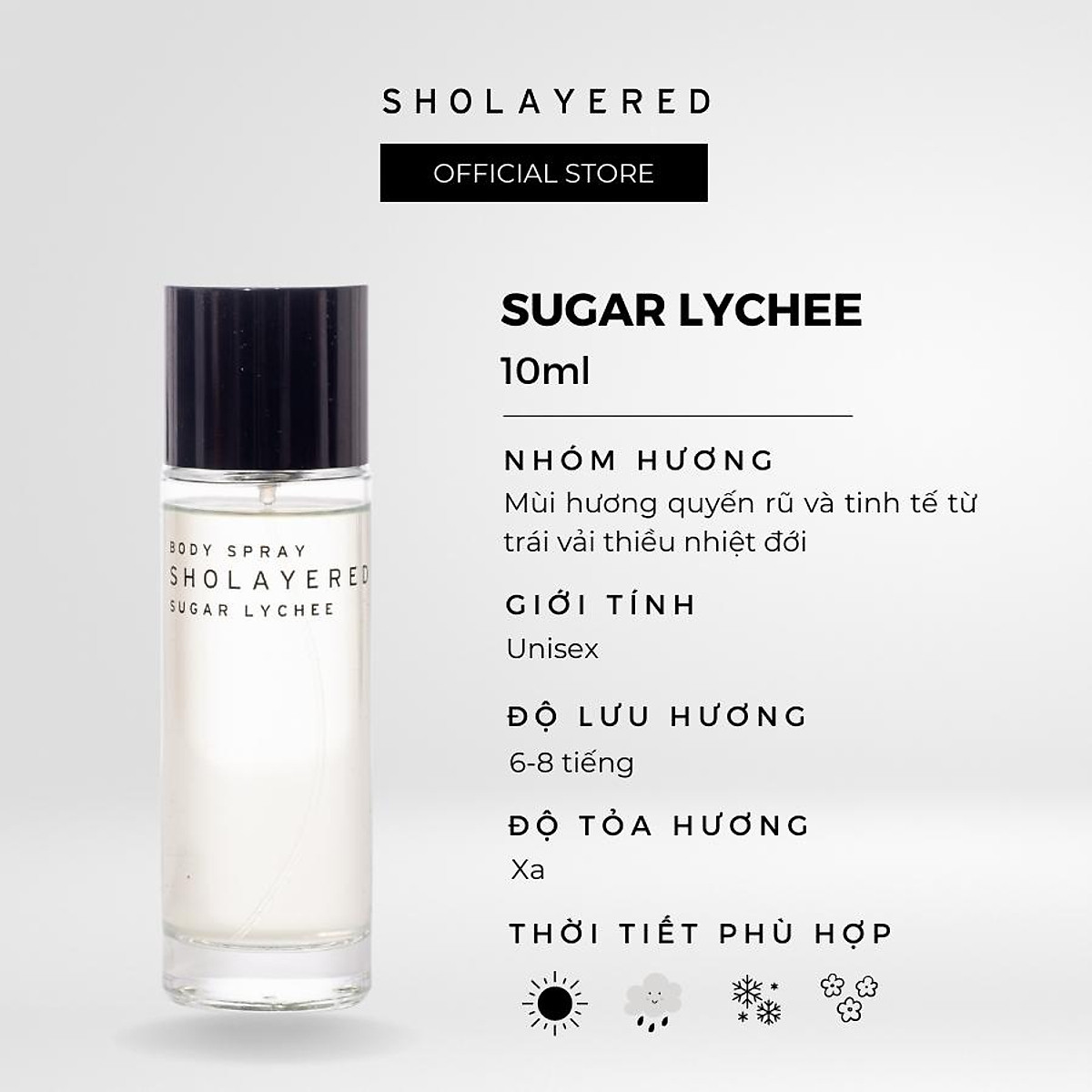 NƯỚC HOA SHOLAYERED NHẬT BẢN EDT 100ML - SUGAR LYCHEE - Nước hoa nữ