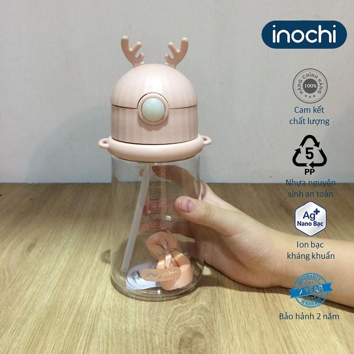 Mua Bình nước Goki Rudy 450ml-inochi-chất lượng chuẩn Nhật Bản - Hồng ...