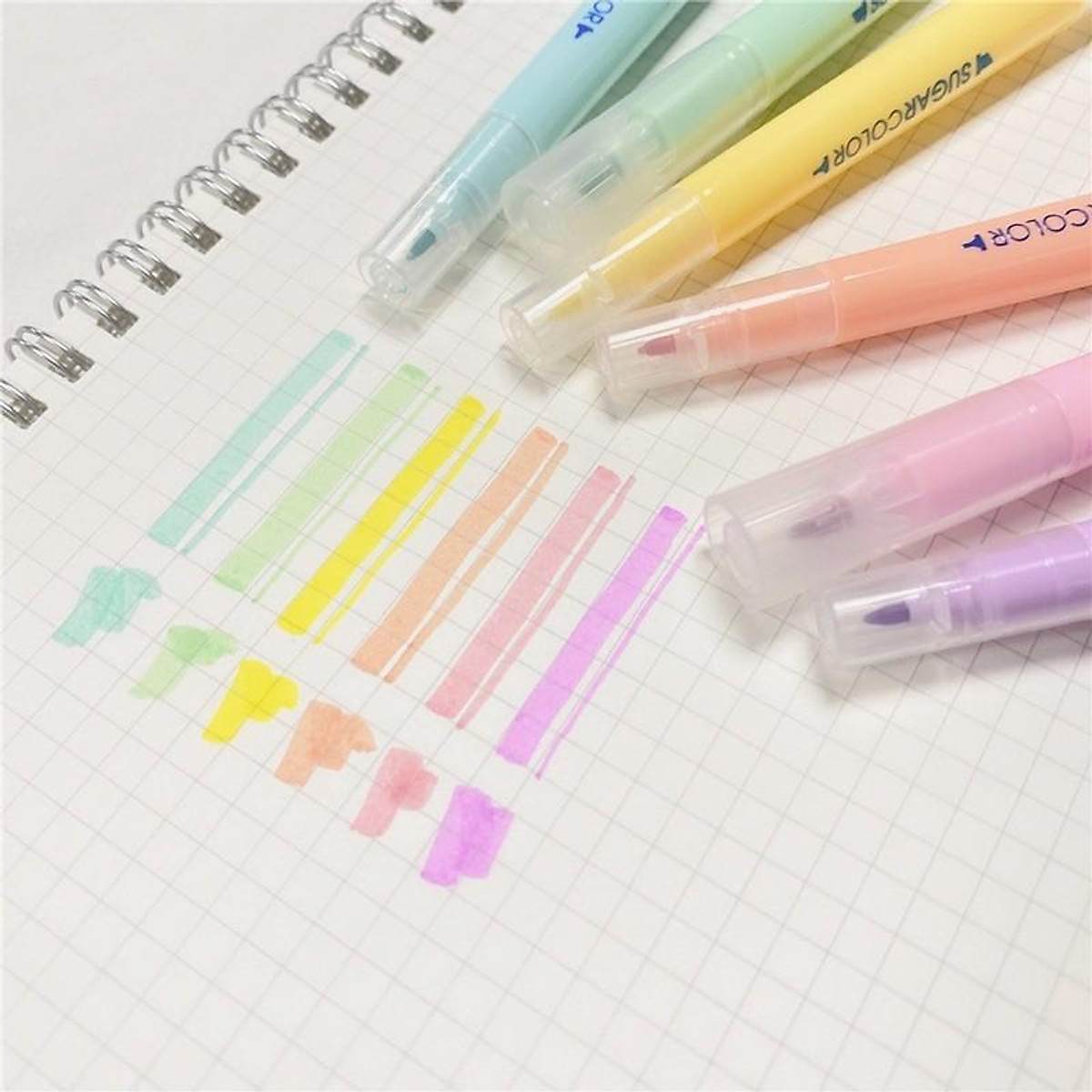 Mua Bút Highlight Pastel SUGARCOLOR - 6 màu Bút Dạ Quang 2 Đầu màu ...