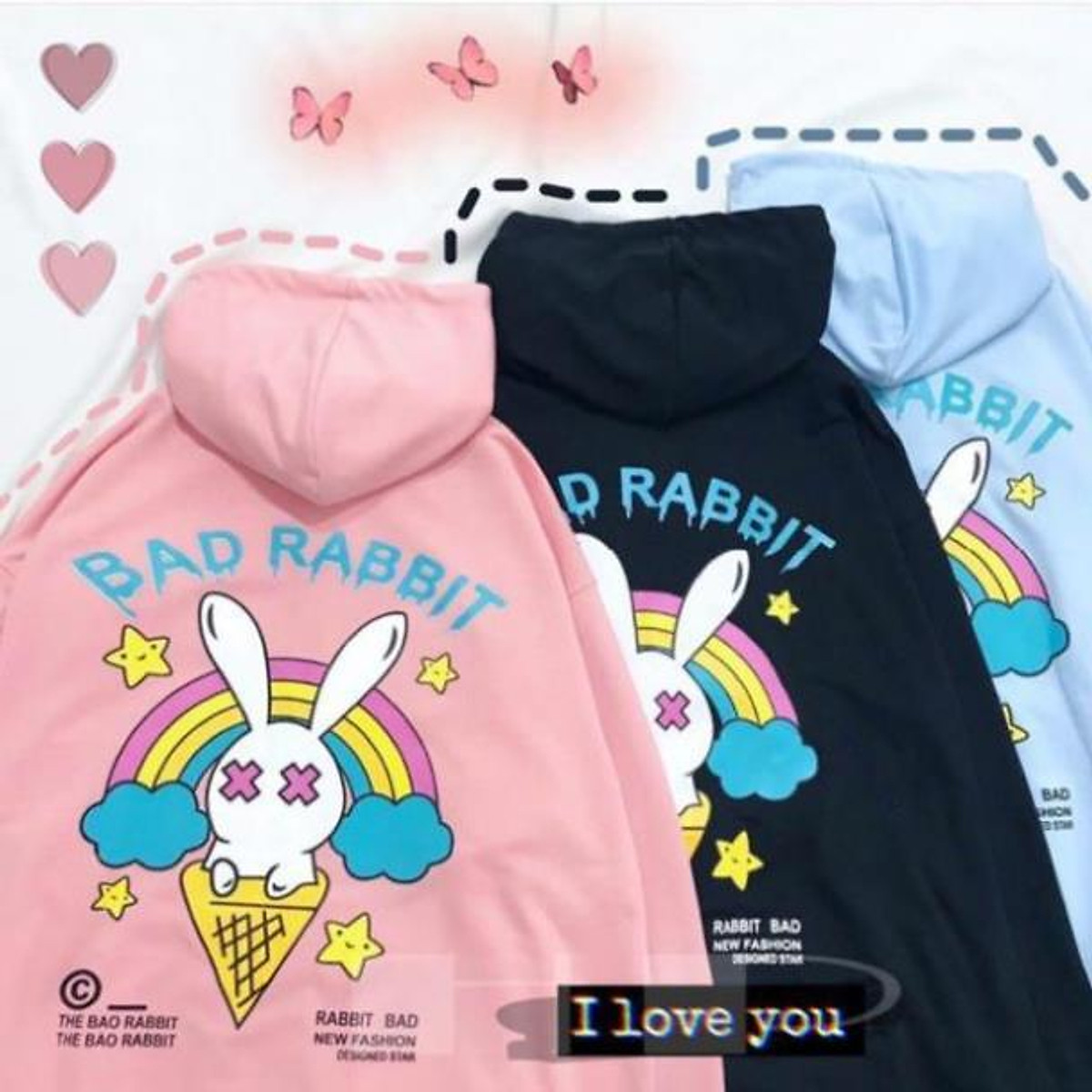 Mua Áo Khoác nỉ thỏ Bad Rabbit, Áo hoodie nỉ Bad Rabbit cực xinh ND14