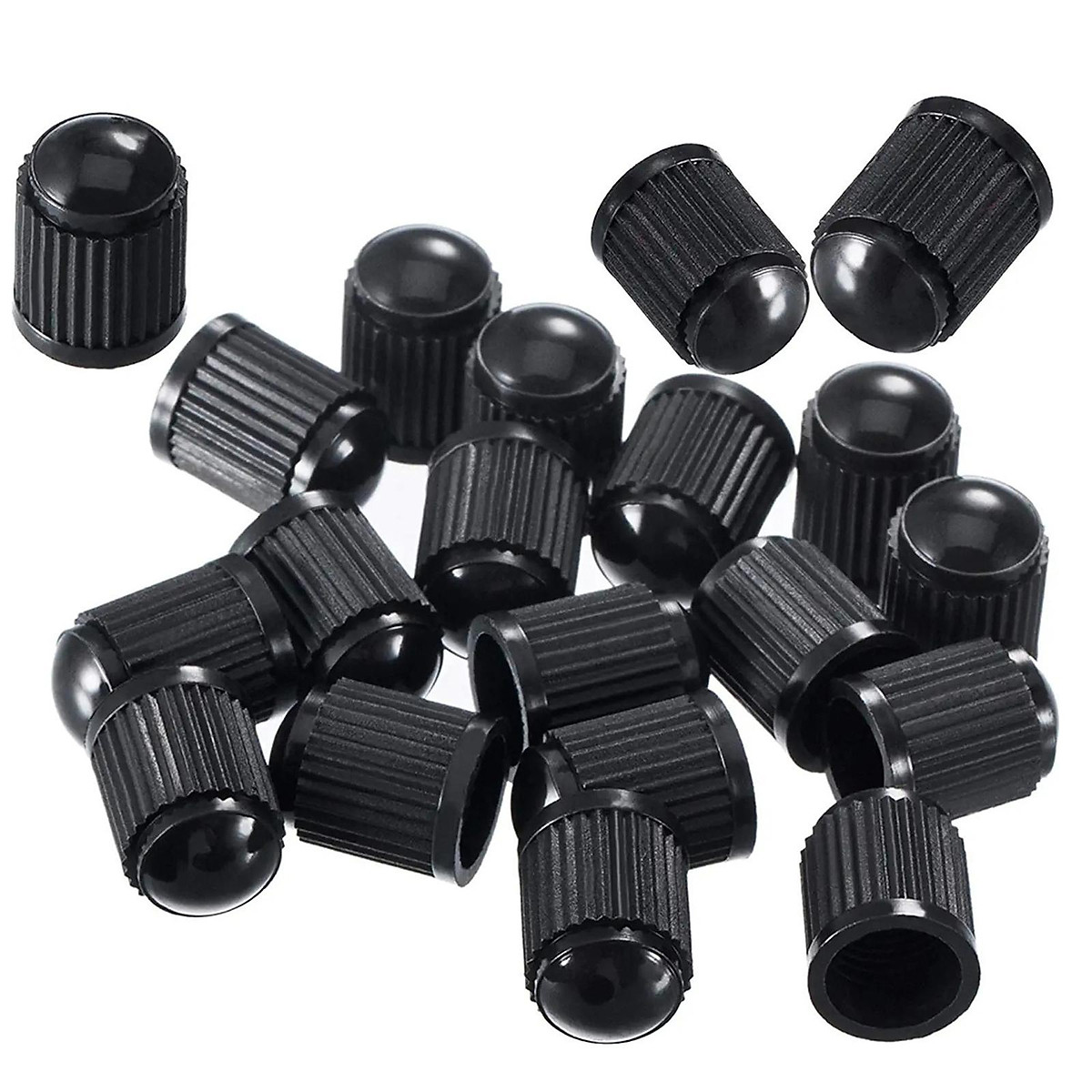 25 Pieces Car Tire Valve Stem Caps with Rubber for Motorcycles Black ...