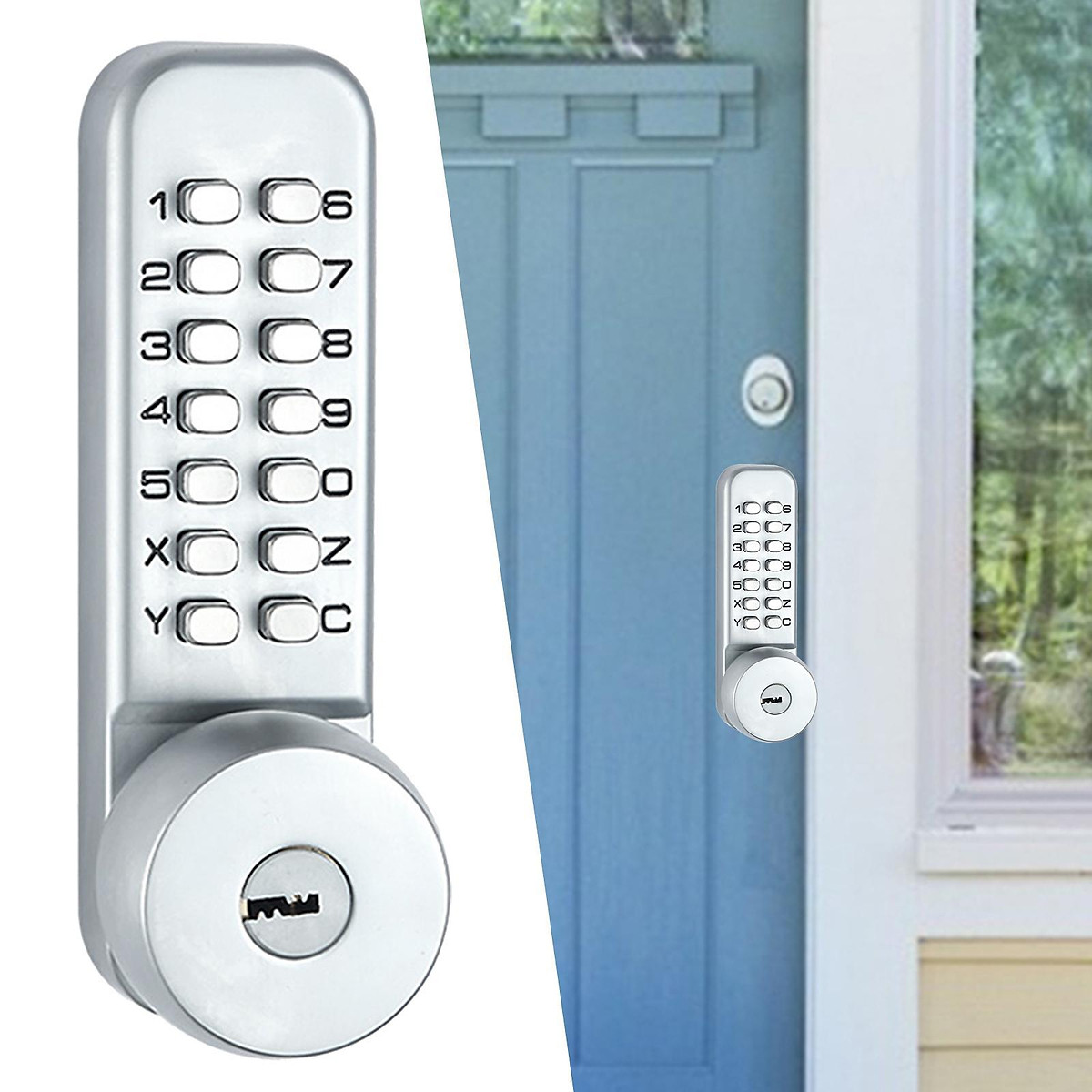 Mechanical Door Lock with Keypad Door Knob Mechanical Combination Latch ...