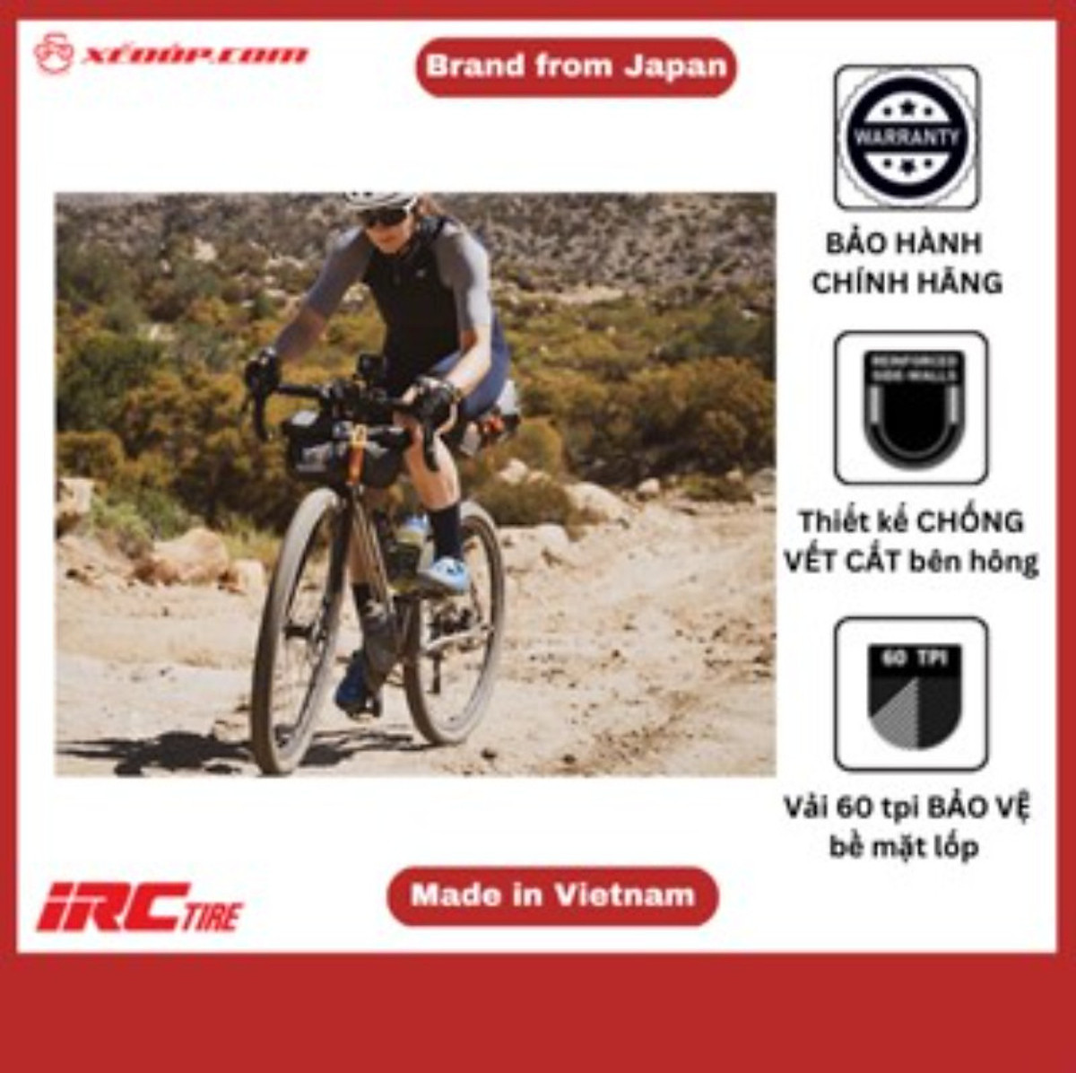 LỐP XE ĐẠP GRAVEL IRC Nhật Bản BOKEN PLUS - Săm - Vỏ xe đạp