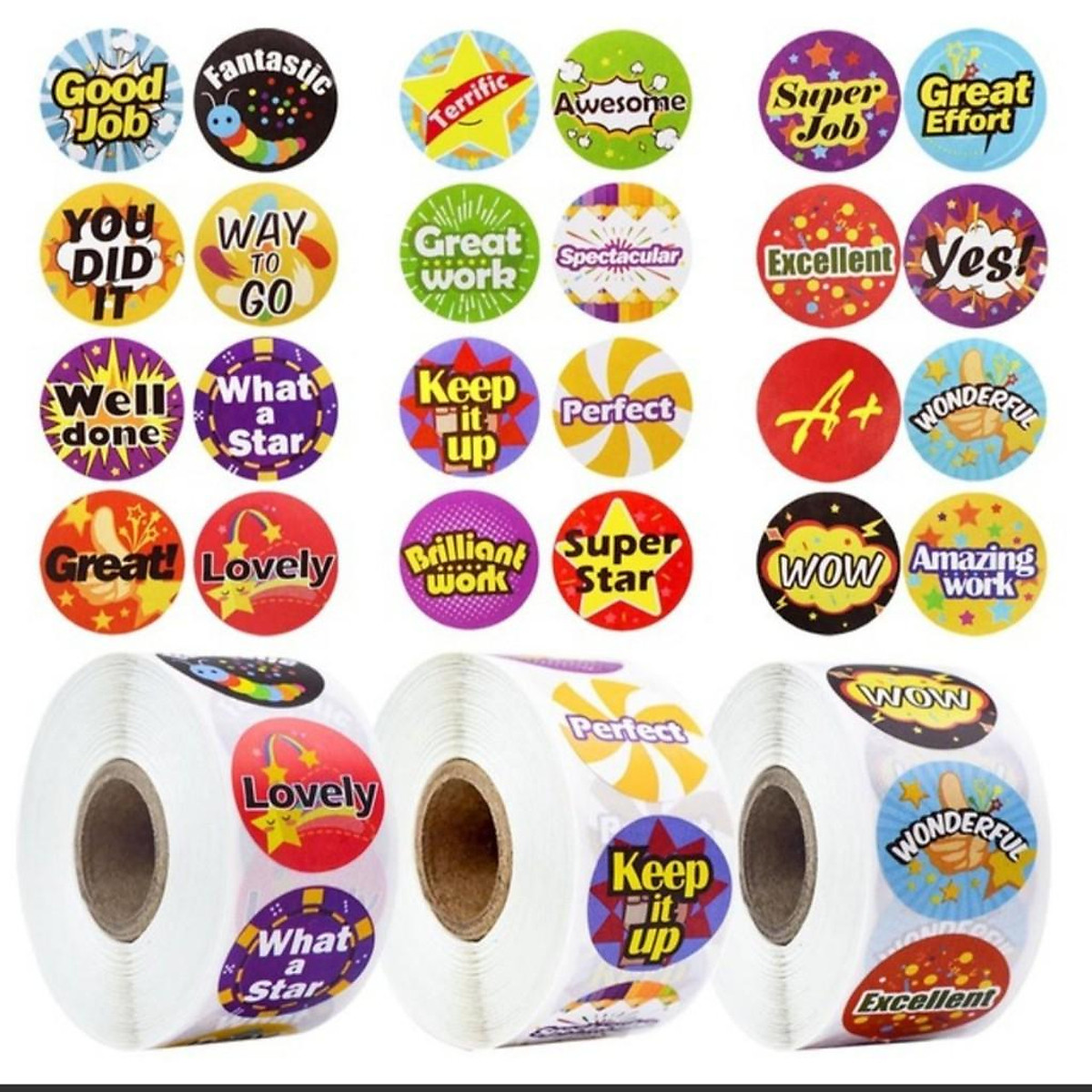 Mua Sticker cuộn khen thưởng có 500 hình dán vô cùng tiện lợi (Link có ...