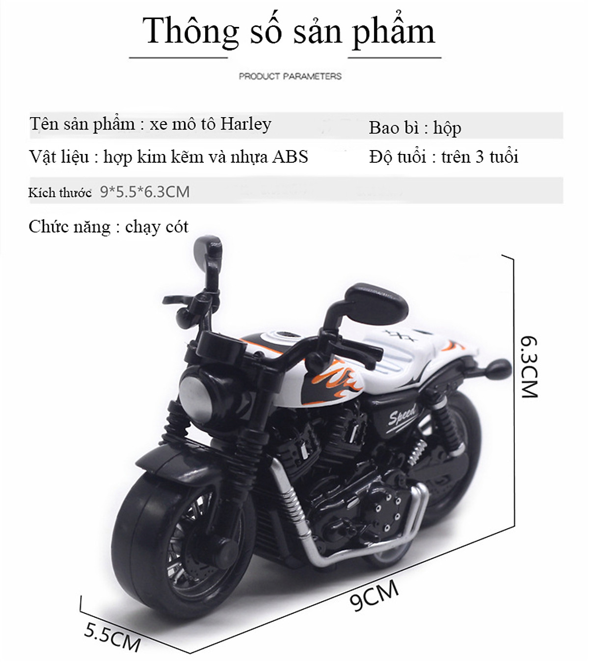 Đồ chơi mô hình xe mô tô Harley Davidson KAVY-18 bằng hợp kim và nhựa ...