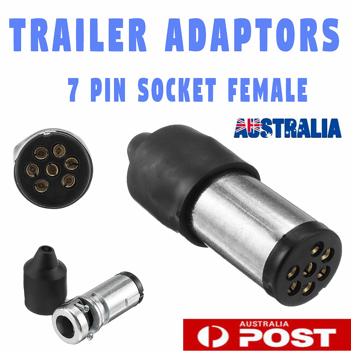 7 Pin Round Male Trailer Towing Converter Tow Bar Adaptor For Caravan ...