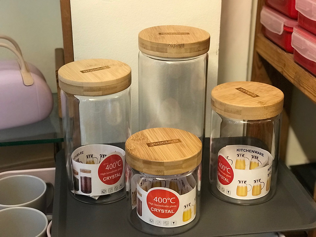 Mua Lọ thủy tinh nắp gỗ (nắp vặn) 1400ml tại Nấm House