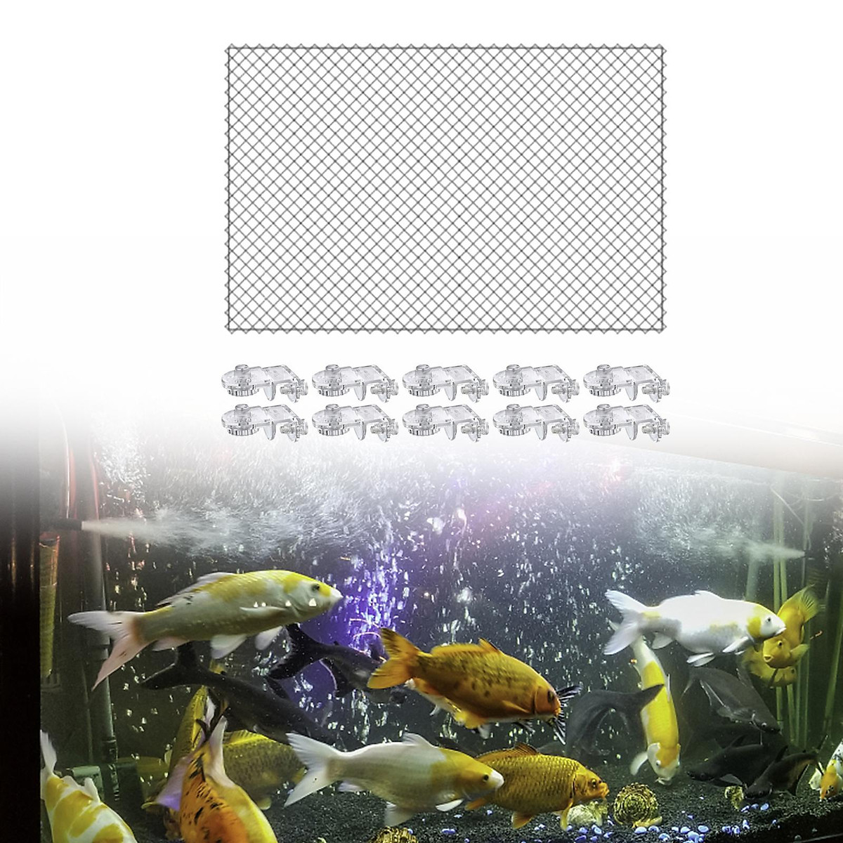 Aquarium Screen Net Jump Guard Portable Replacement DIY Aquarium Screen