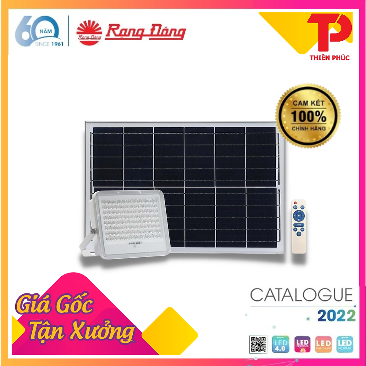 Mua Đèn năng lượng mặt trời 50W Rạng Đông Đèn chiếu pha NLMT Model: CP02.SL.RF 50W - Giá gốc tận ...