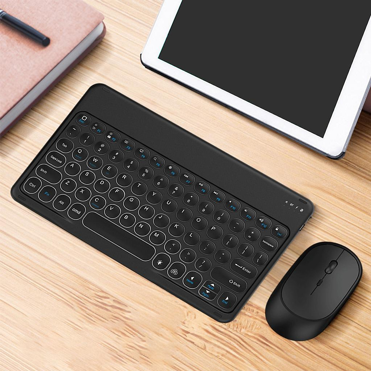 Mua Bluetooth Wireless Keyboard Mouse Combo Cordless Rechargeable White Black A Tại Prettyia Tech