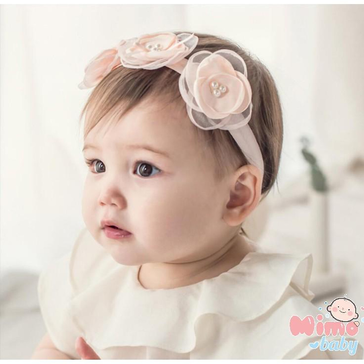 Băng đô cho bé , băng đô hoa hồng cho bé Mimo BD01 - Phụ kiện tóc cho bé