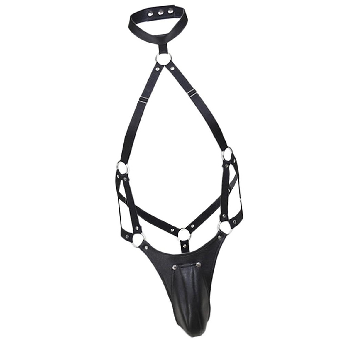 Men Restraint Leather Body Harness Belt Mankini Thong Costume Jockstrap ...