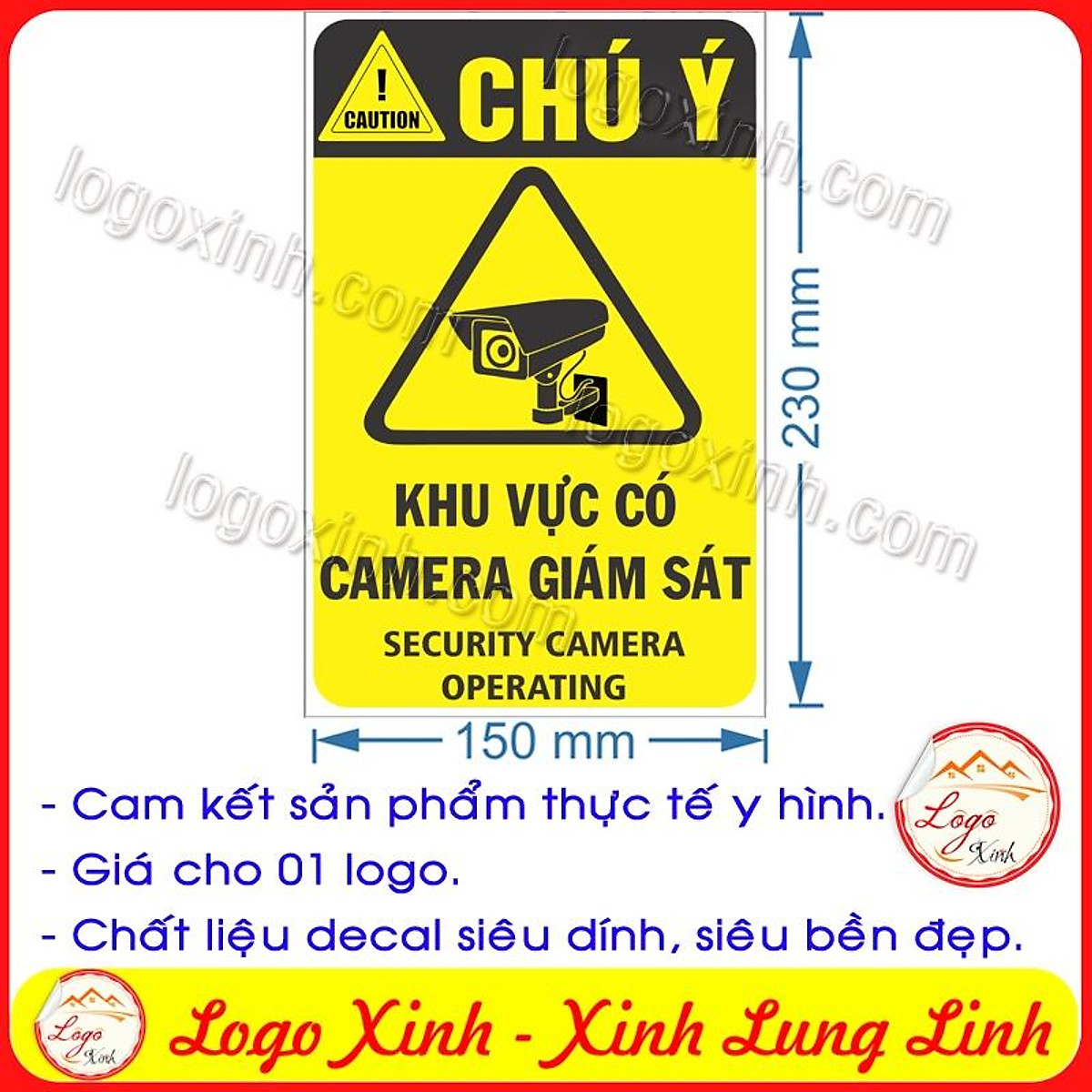 Mua LOGO TEM STICKER CẢNH BÁO KHU VỰC CÓ CAMERA GIÁM SÁT, SECURITY ...