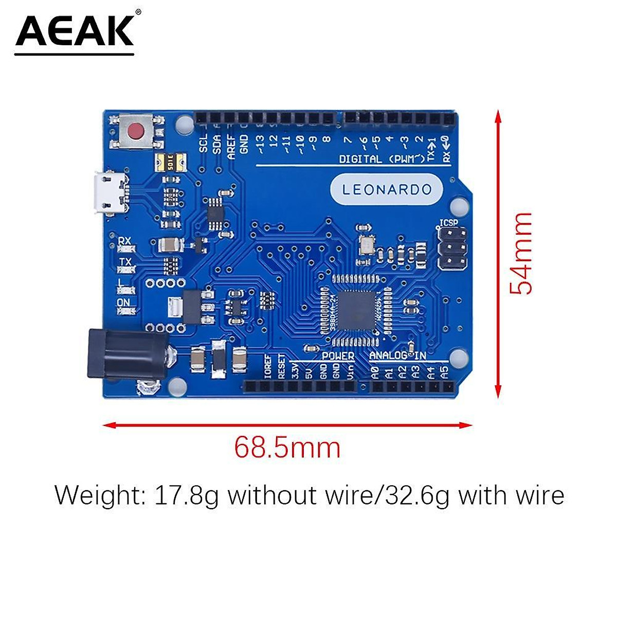 Bảng Mạch Phát Triển Leonardo R3 Atmega32u4 Kèm Dây Cáp USB Dành Cho ...