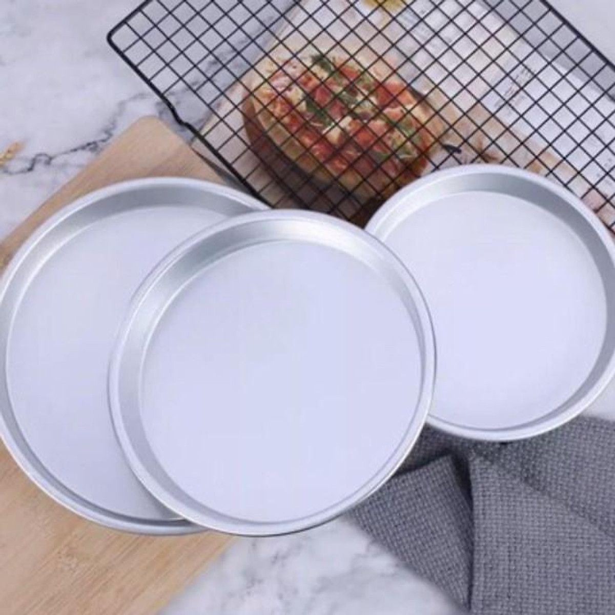 Mua Khay nướng bánh,pizza nhôm - 19,5*17cm tại Dụng Cụ Làm Bánh 2912