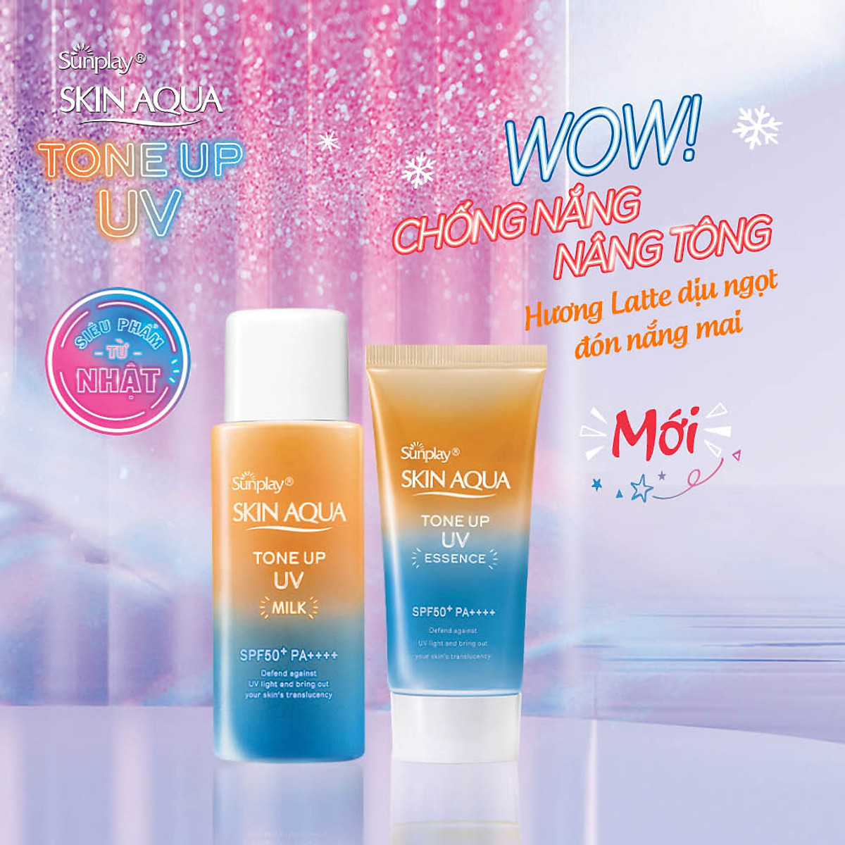 Sữa chống nắng nâng tông dành cho da dầu/ hỗn hợp Sunplay Skin Aqua Tone Up UV Milk (Latte Beige ...