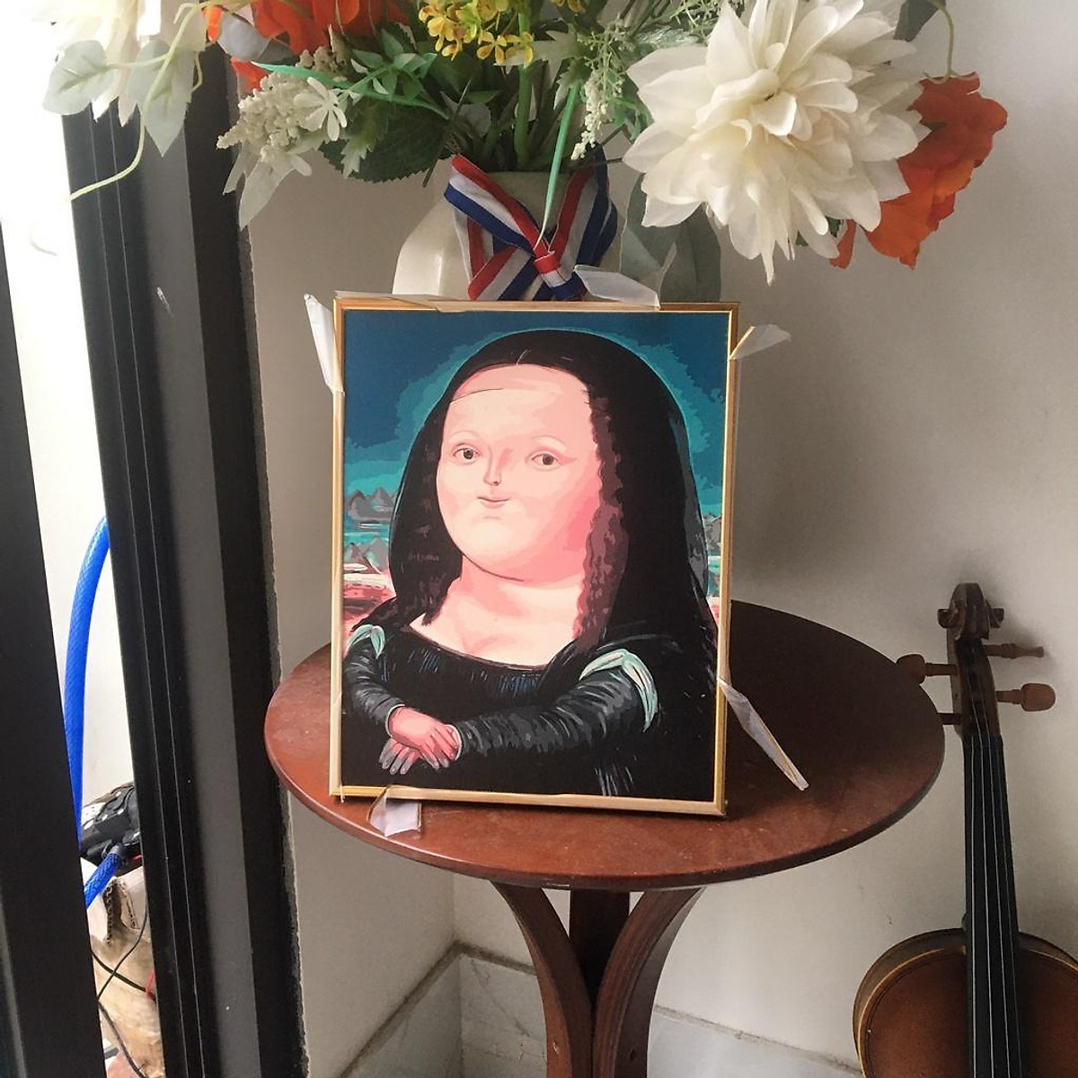 Mua Nàng Mosa Lisa béo - Tranh canvas để bàn 20x25cm