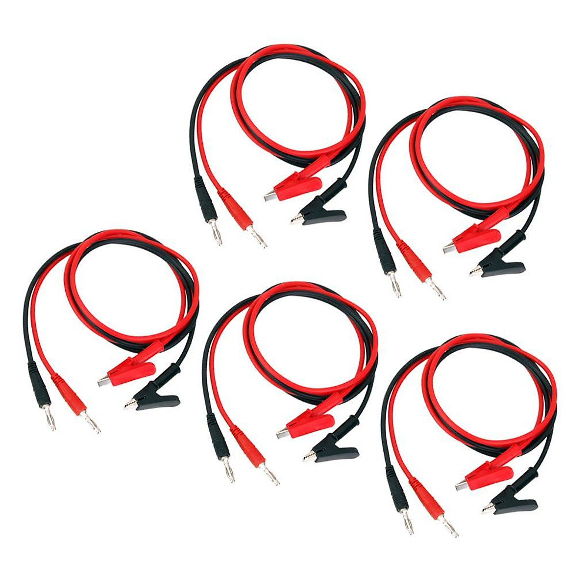 10 Pieces 15A 4mm Banana Plug To Alligator Clip Clamp Test Probe Cable ...