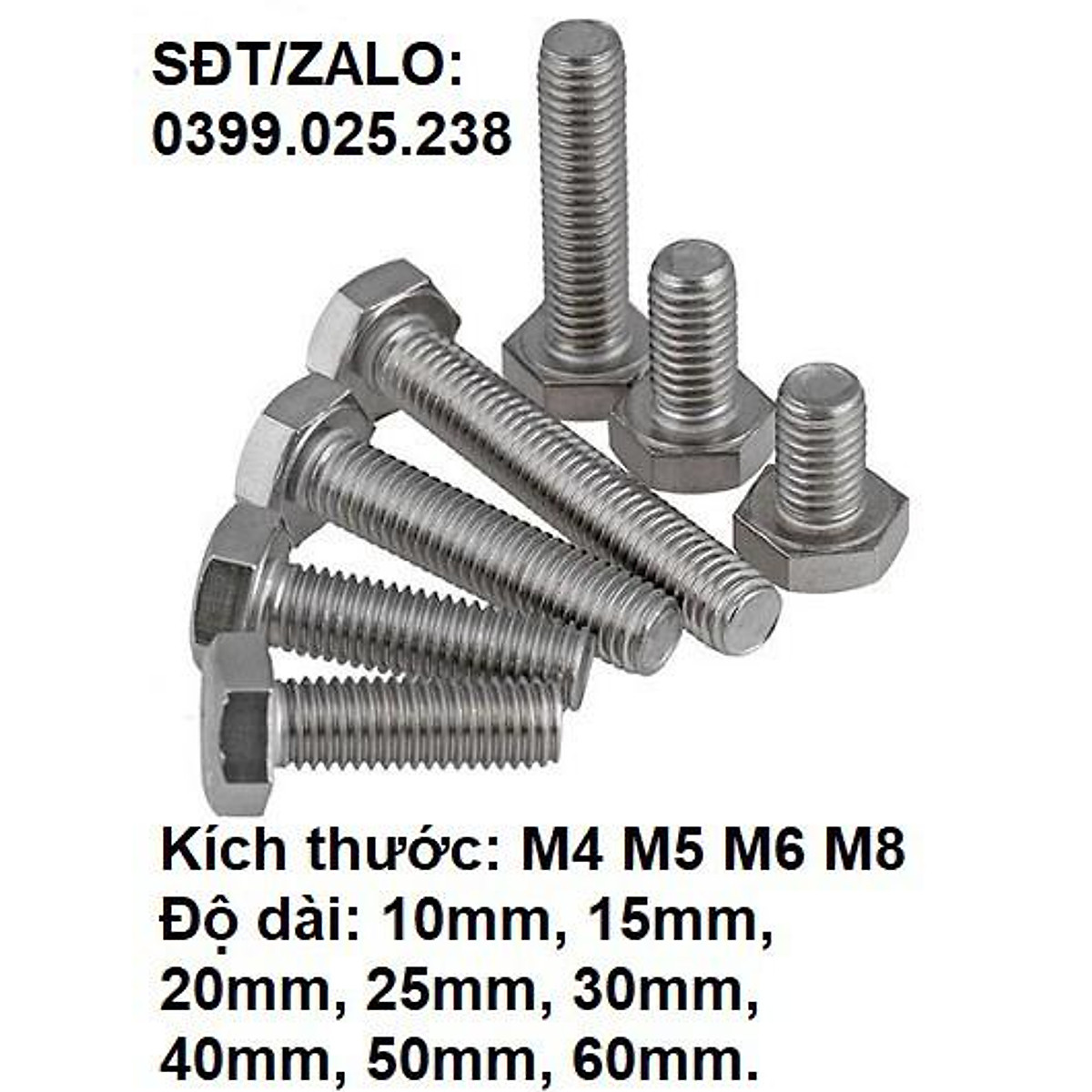 Mua Combo 10 con Bulong M4/M5/M6/M8 lục giác ngoài INOX - M4,10mm tại ...