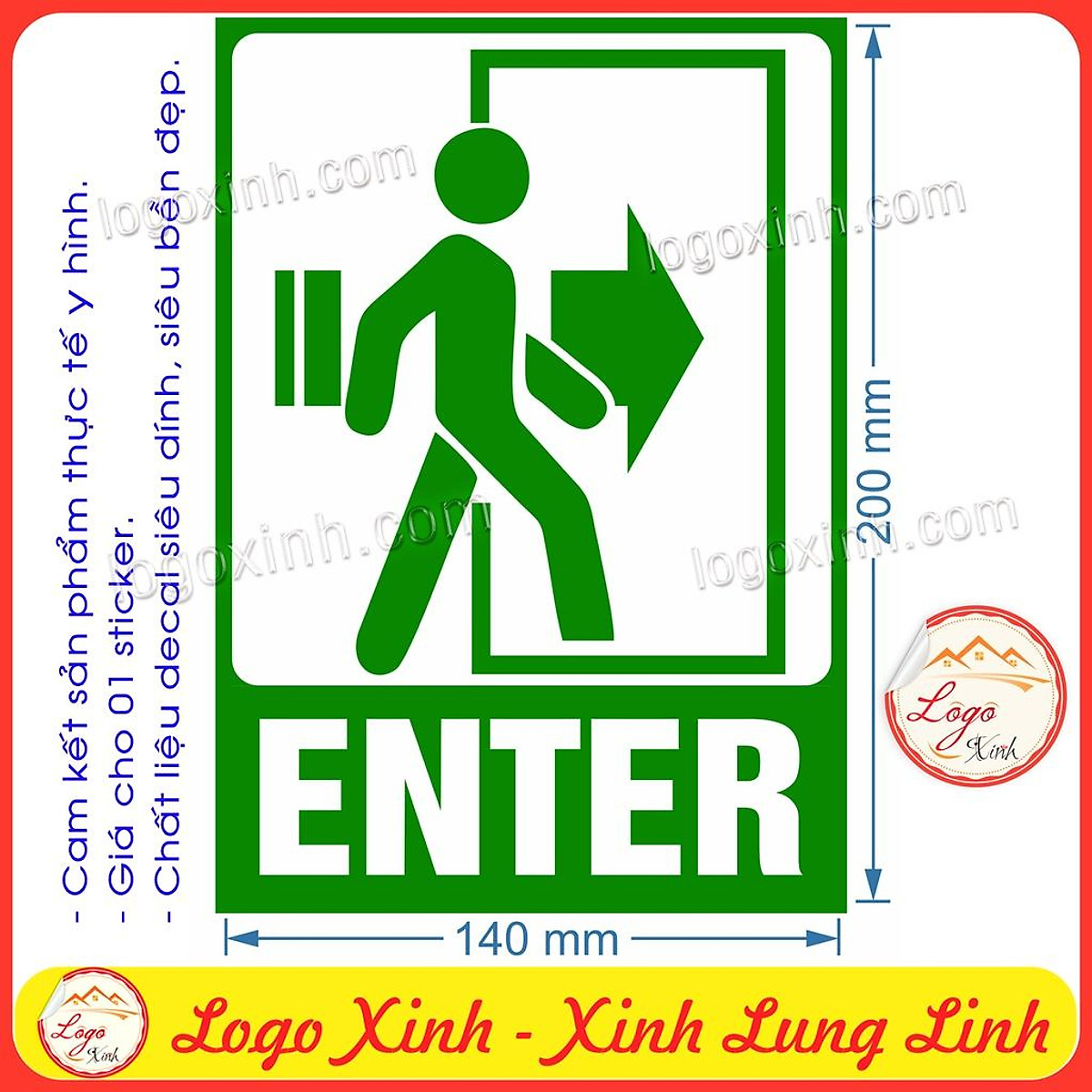 Mua Logo Tem Sticker Biển ENTER EXIT Chỉ Dẫn Hướng Đi Lối Ra Vào Dạng ...