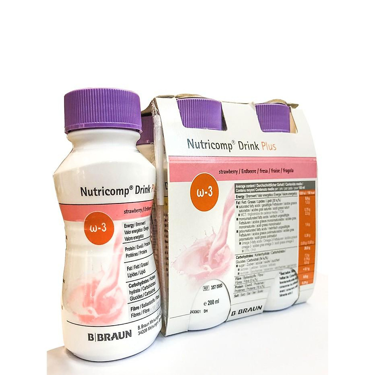 Mua Sữa dinh dưỡng Nutricomp Drink Plus Strawberry (Thùng 24 chai) tại GlobalPharma sức khỏe cho ...