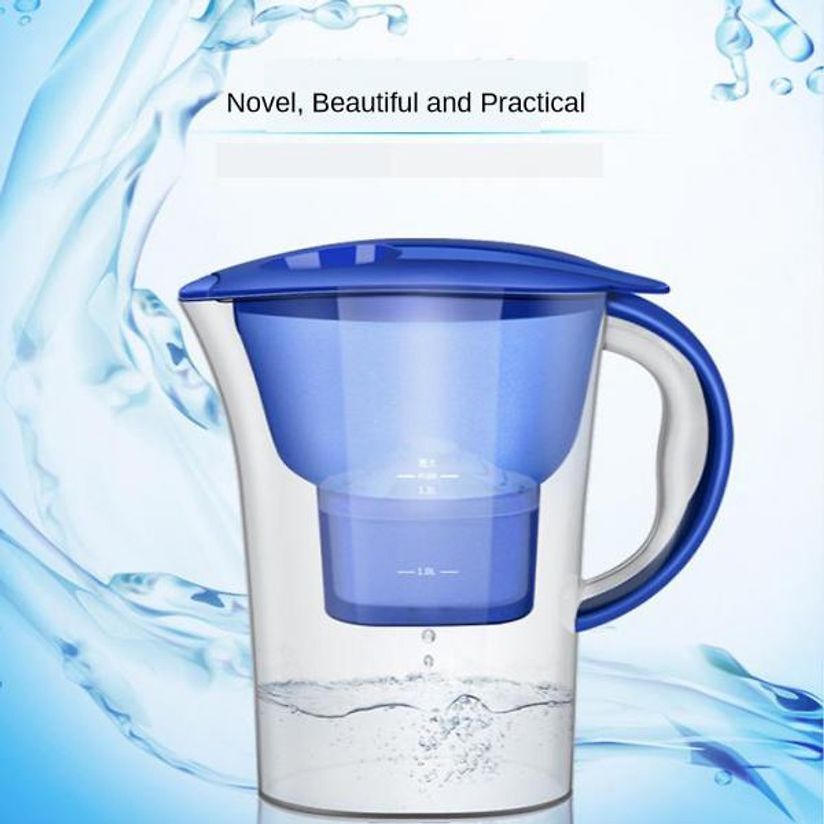 Water Filter Pitcher 10 Cups Water Purifier 4-Layer Filtration for Chlorine