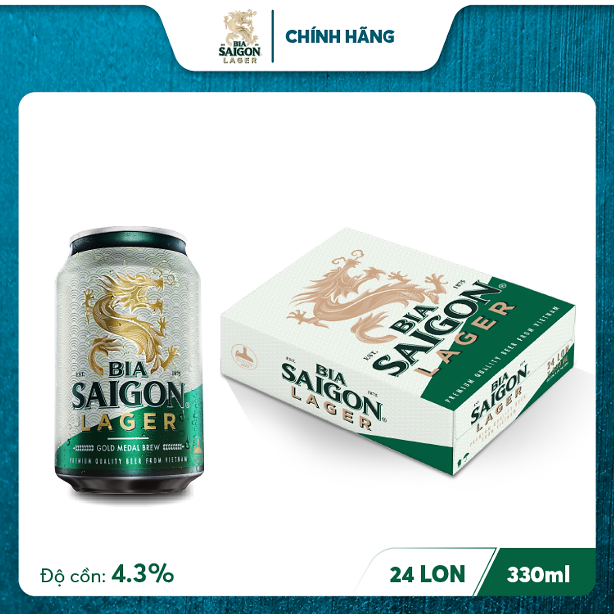 Thùng 24 Lon Bia Sài Gòn Lager 330ml Bia Nội Địa