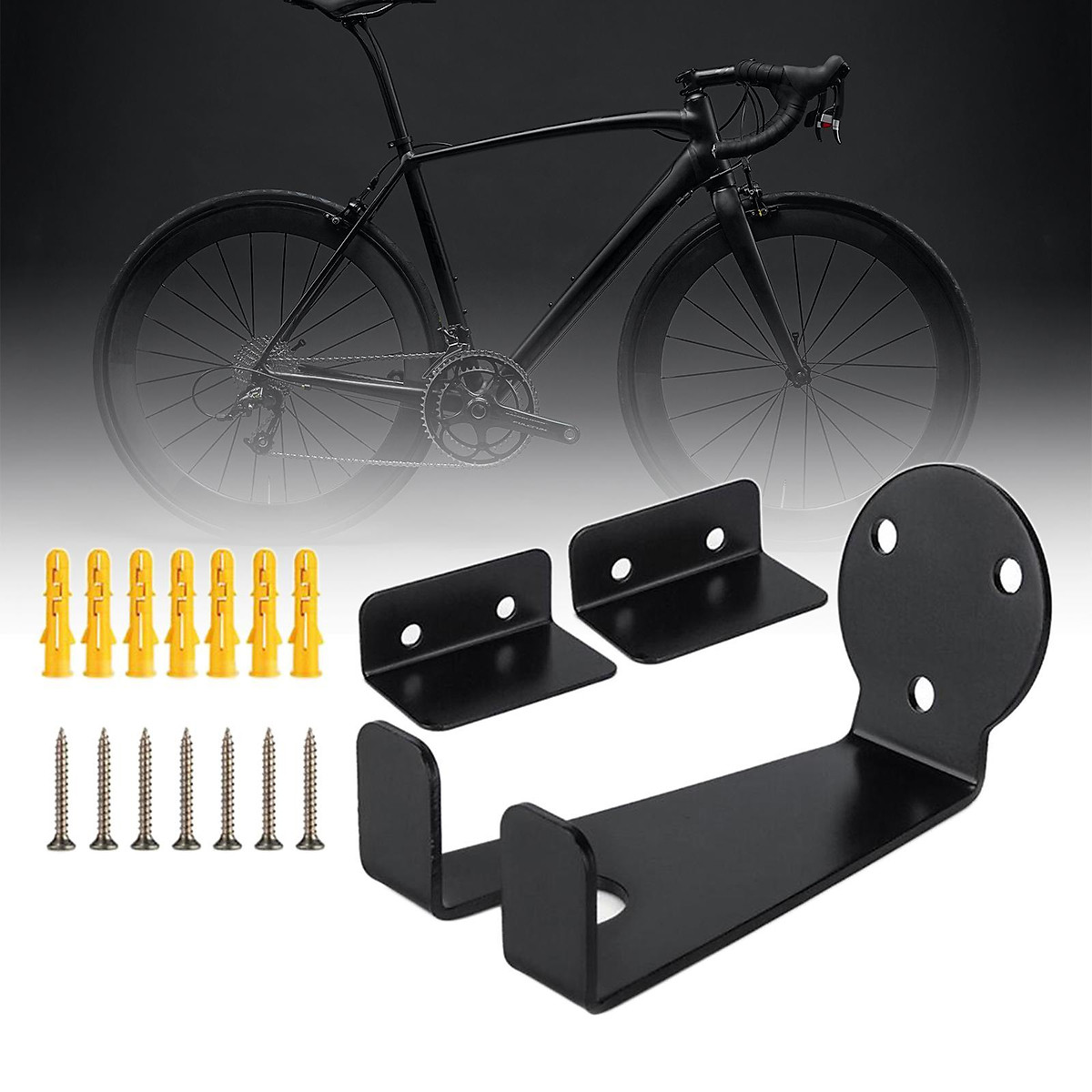 Horizontal Bike Rack Wall Hanger, Support Brackets with Screws Stand ...