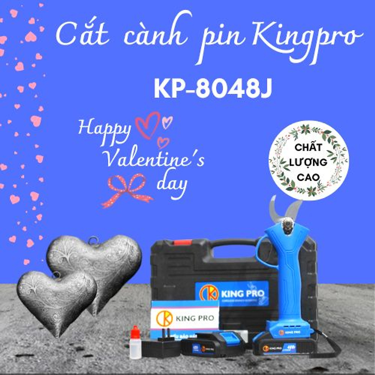Máy cắt cành dùng pin Kingpro KP-8048J, sử dụng pin 5 Cell - Máy mài, máy cắt