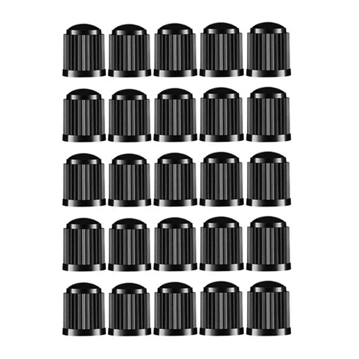 25 Pieces Car Tire Valve Stem Caps with Rubber for Motorcycles Black ...