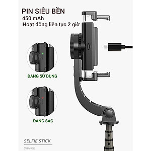 Review Tay Cầm Chống Rung Điện Tử Gimbal L08 Có Bluetooth Có Chân Đỡ Tự Đứng