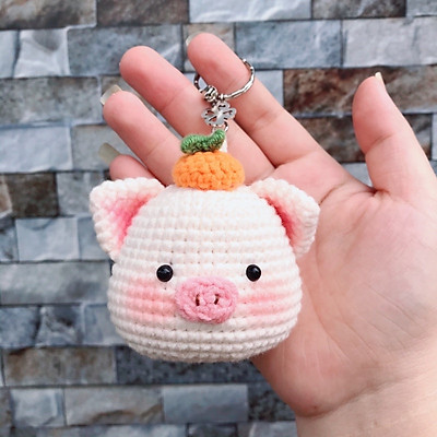 Móc khóa len Con Lợn- Đồ Handmade được yêu thích