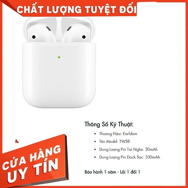 Tai nghe bluetooth true wireless hàng chính hãng Earldom TWS8 nhỏ gọn âm thanh sống động chân ...