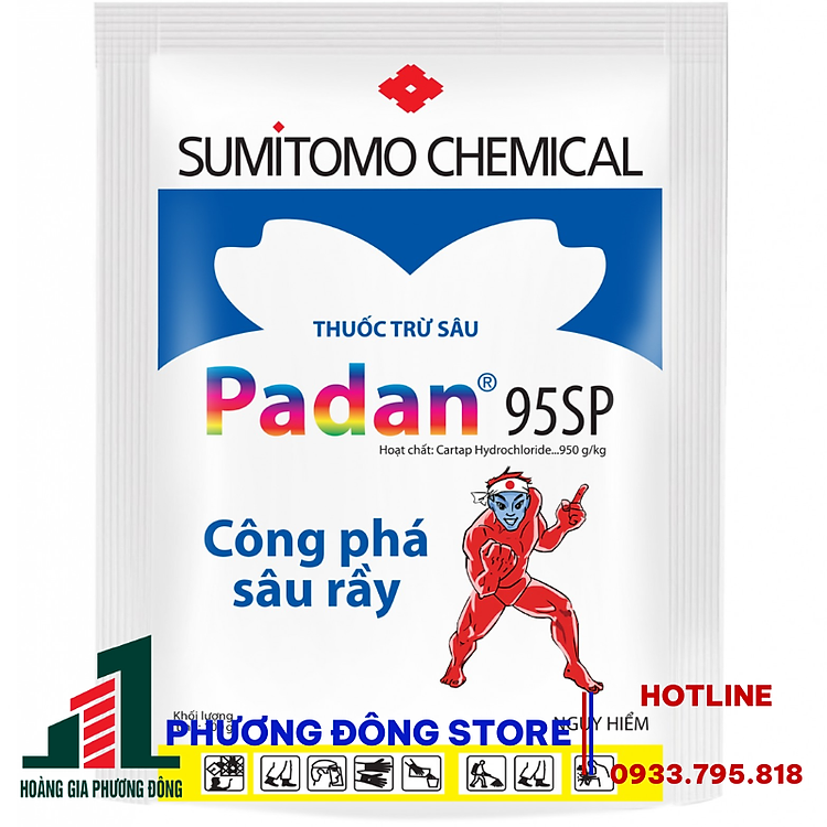Thuốc trừ sâu rầy hại cây trồng Padan 95SP - gói 15g, gói 100g