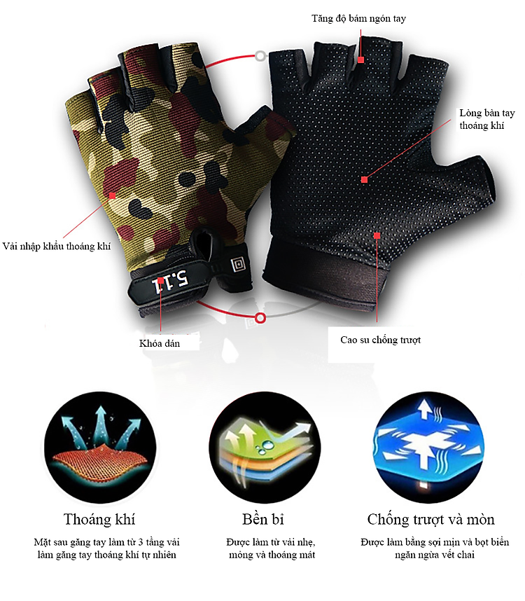 Mua Găng Tay Tập Gym, Đi Phượt Cụt Ngón BZ-511