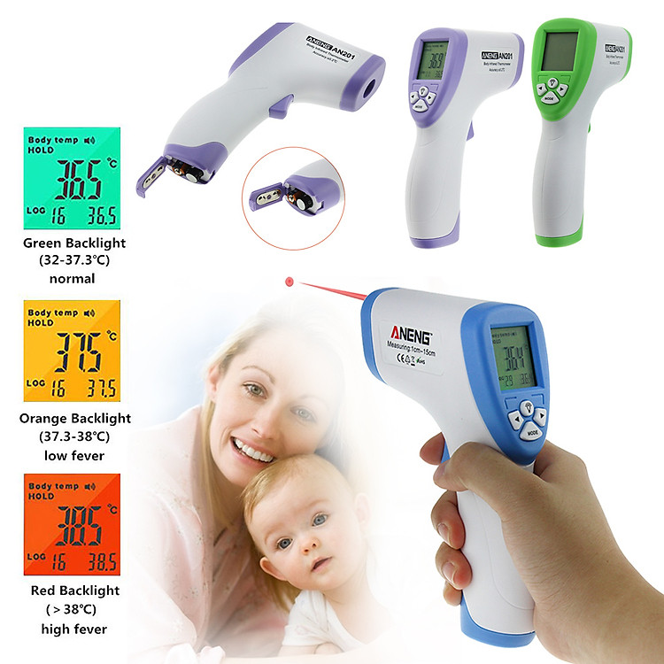 Nhiệt Kế Cầm Tay Màn Hình LCD Body Infrared Thermometer Non-contact IR ...