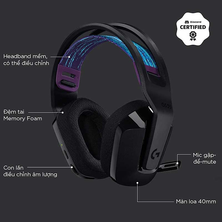 Mua Tai nghe game không dây Lightspeed Logitech G535 - Nhẹ, âm thanh ...