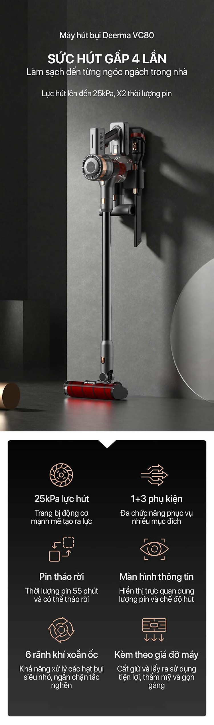 Máy hút bụi không dây Deerma DEM-VC80