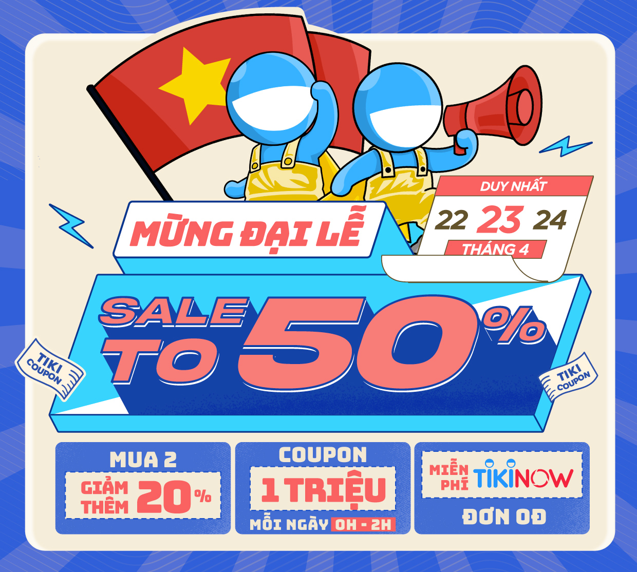 TIKI SALE TO 50% MỪNG ĐẠI LỄ | Tiki