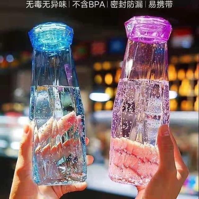 Bình nước thủy tinh màu dáng kim cương cao cấp 430ml - Bình đựng nước Thương hiệu OEM | WebSoSanh.co