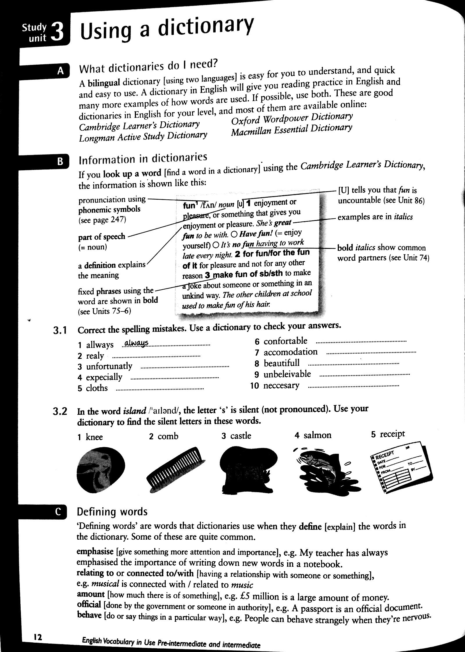 English Vocabulary In Use Pre Intermediate And Intermediate Book With