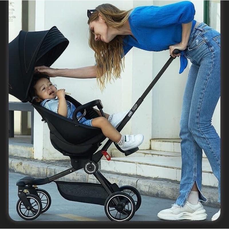 Review Xe đẩy V8 2 chiều, gấp gọn, ngã lưng, xoay 360 độ