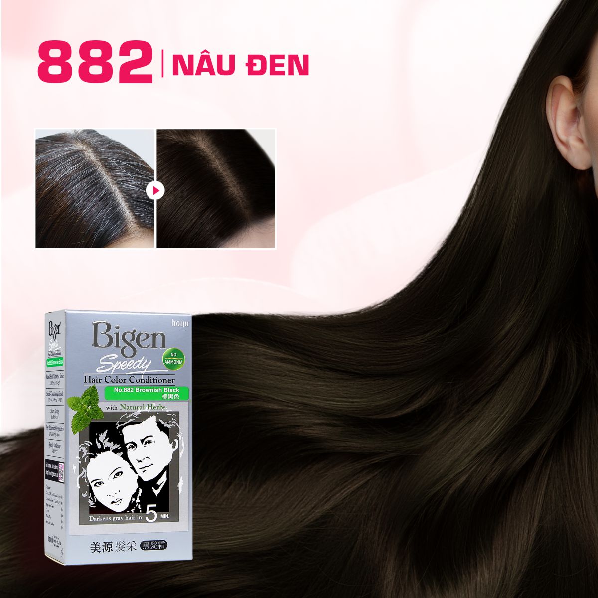 Review Thuốc nhuộm dưỡng tóc phủ bạc thảo dược Bigen Conditioner Thương ...