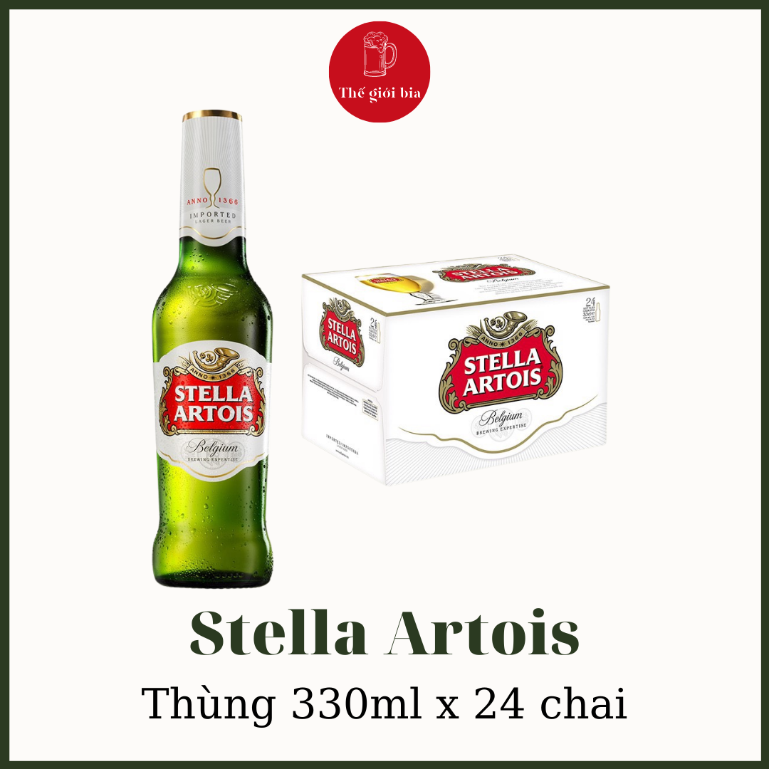 Thùng bia Stella Artois 330ml x 24 chai | SoSanhGia.vn