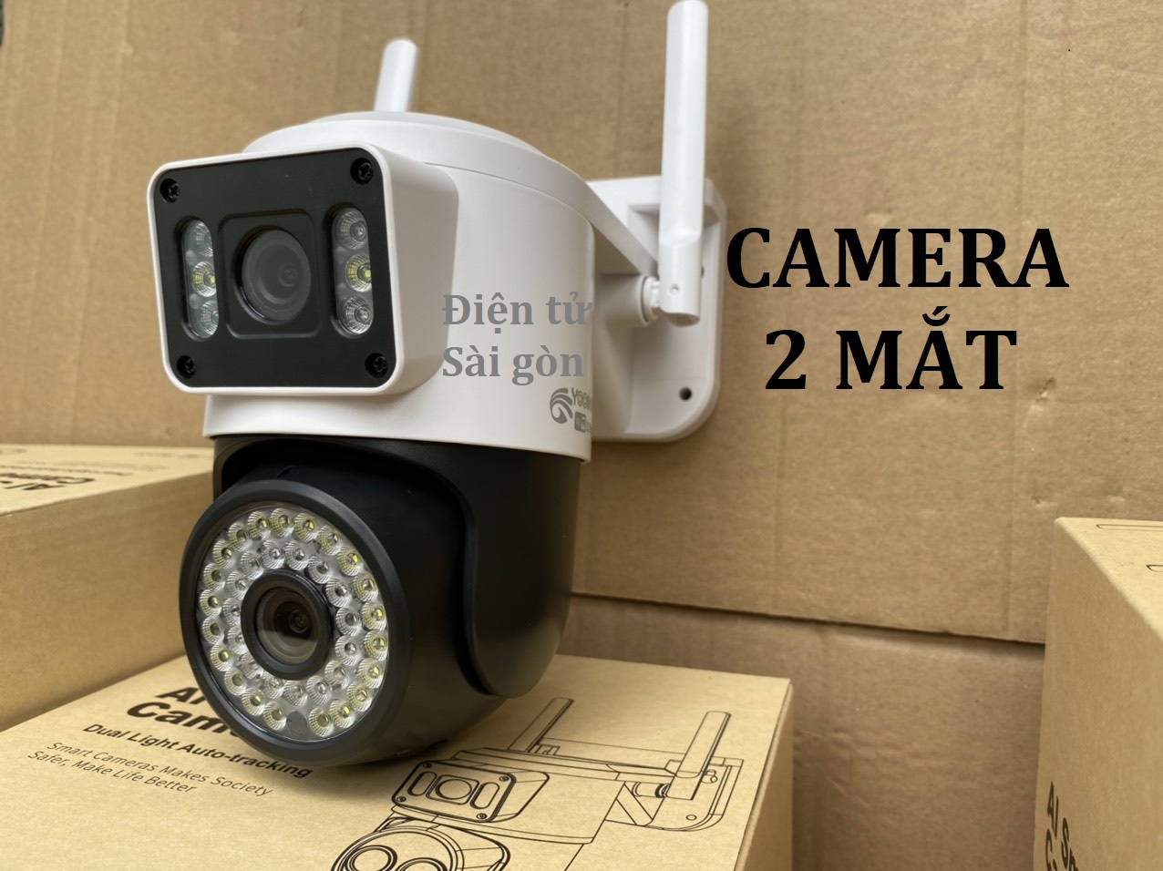 Review Camera ngoài trời 2 Mắt Yoosee XEM 2 MÀN HÌNH CÙNG LÚC Q42D 5.0 ...