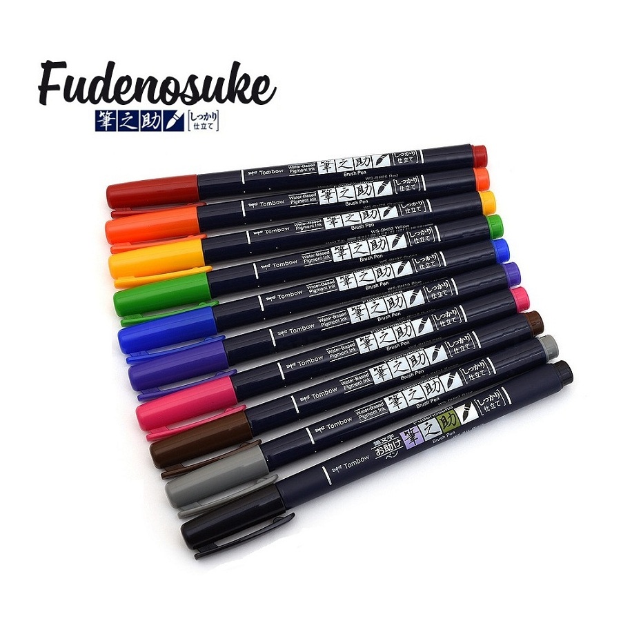 Review Combo 2 bút viết thư pháp Tombow Fudenosuke Colouring chuyên ...
